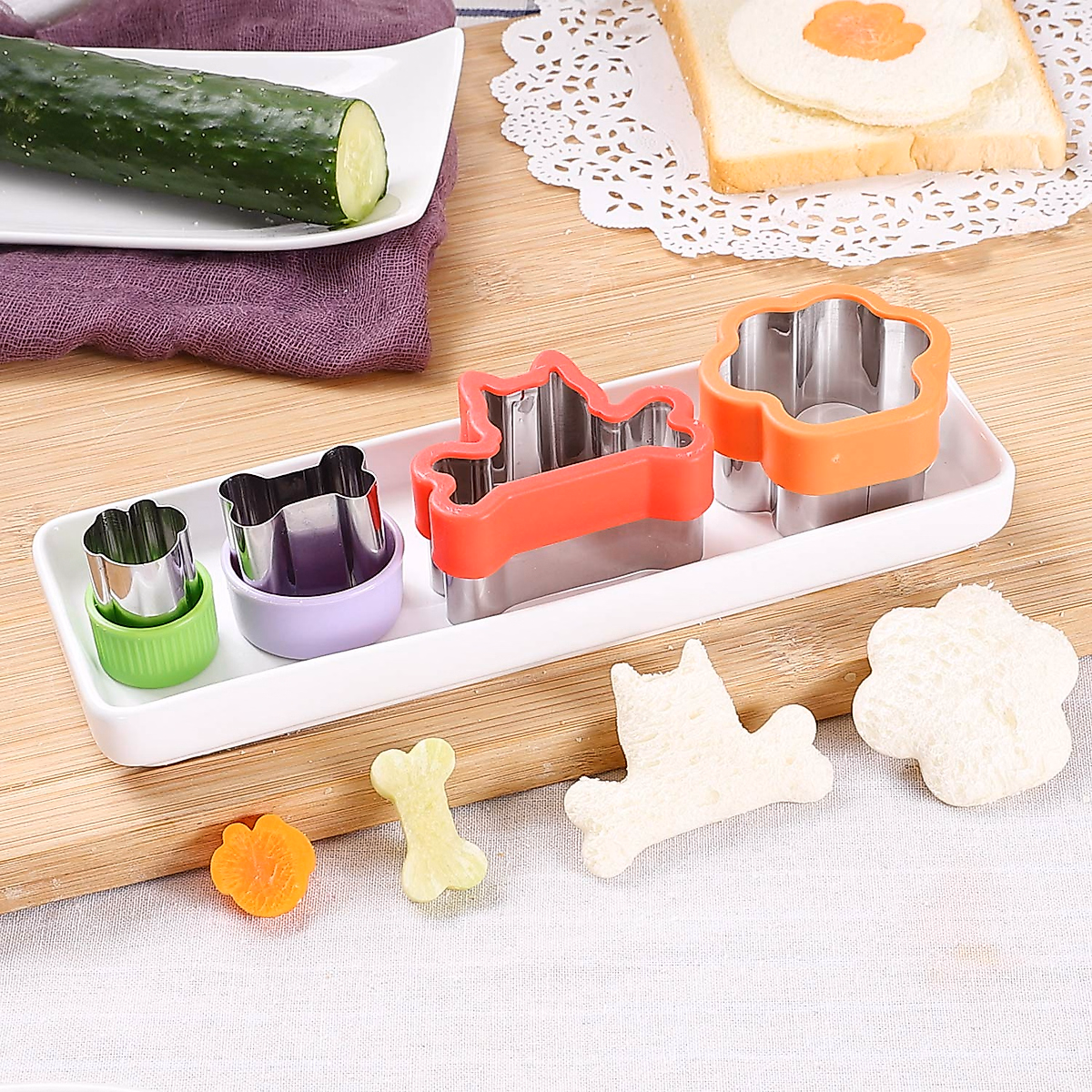 Dog Cookie Cutter Set, 10pcs, Dog Bone and Dog Paw Print Cookie Mold for Homemade Treats - Stainless Steel Cookie Cutter molds for Kids Suitable for Cakes and Cookies (Assorted Sizes)