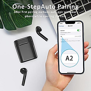 Bluetooth Wireless Earbuds, HiFi Stereo Headphones with 45H Playtime, Waterproof True Wireless Earbuds with Microphone, Earphones with Wireless Charging Case, Premium Sound with Deep Bass for Sports