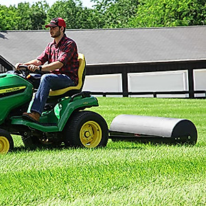 Brinly PRT-482SBHC-A 485 lb. Tow Behind Poly Lawn Roller with Easy Turn Plug, 18 by 48"