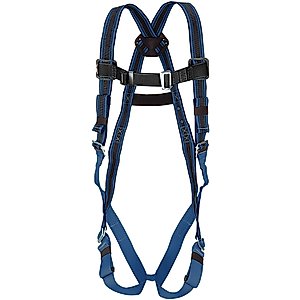 Miller by Honeywell E650DQC-4/UBL DuraFlex 650 Series Ultra Stretchable Harness with tongue Buckle Legs Straps and Comfort D-Pad, Universal, Blue