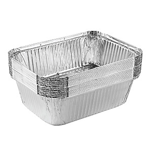 PLASTICPRO Disposable 5 LB Aluminum Takeout Tin Foil Baking Pans 7'' X 10'' X 3'' Inch Bakeware - Cookware Perfect for Baking Cakes,Brownies,Bread, Meatloaf, Lasagna, Pack of 10