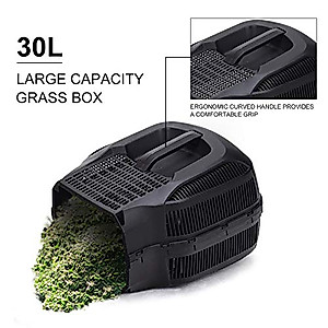 UIIAIOUIAIO Electric Lawn Mower, 14 Inch 12 Amp with Grass Bag and Height Adjustment for Green Lawns. Foldable Handle and Push Corded Design(Green)