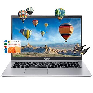 acer Aspire 1 A115-32-C96U Home & Student Slim Laptop (15.6" FHD, Intel Celeron N4500, 16GB RAM, 512GB SSD, UHD Graphics) 1-Year Office 365, Ethernet, Wi-Fi, Webcam, IST HDMI, Win 11 Home, Silver