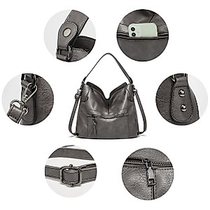 IBLUE Hobo Purses and Handbags for Women, Faux Leather Shoulder Bag Large Crossbody Bags with Tassel#1357 (Red)