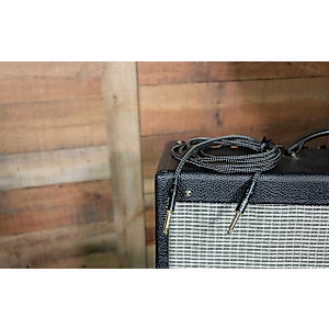 KLOS Silent Cable - No Contact Noise Instrument Guitar Cable for Electric Guitar, Bass Guitar, Acoustic Electric Guitar, Straight-Straight Angle, 10 ft, Black - Single