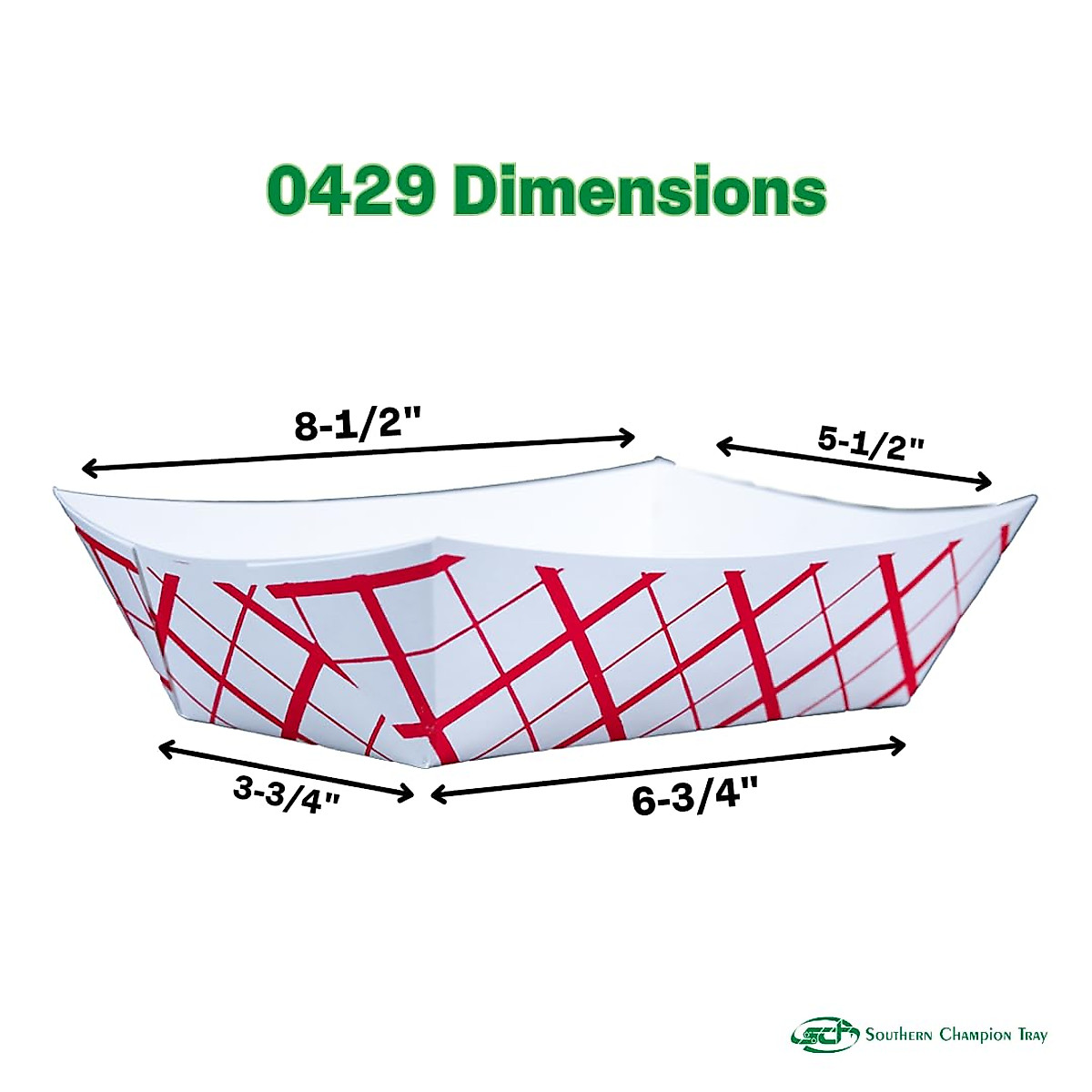 Southern Champion Tray 0429 #500 Southland Paperboard Food Tray, 5 lb Capacity, Red Check (Case of 500)