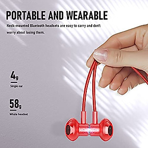 FIGMASU Wireless Bluetooth Headphones Neckband 100H Playtime, IPX5 Waterproof Wireless Earbuds in Ear, Noise Isolating Lightweight for Running, Workout, Gym Headset with Mic