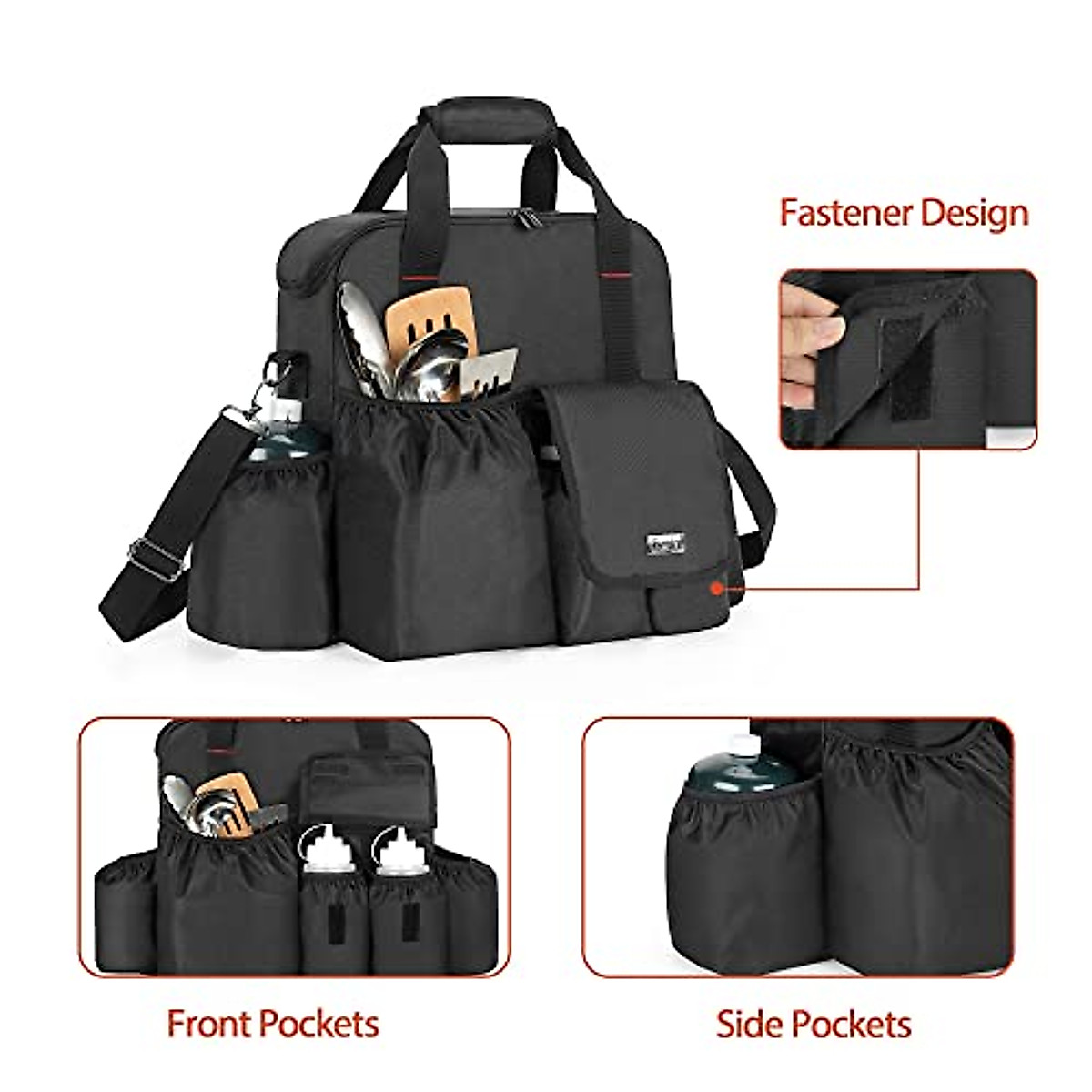 samdew Swaptop Carry Case, Half Grill Grates Replacement Bag Compatible with Coleman Roadtrip Grill Grate & Swaptop Cast Iron, Portable Grill Accessories Organizer for 2 Half Grill Grates, Bag Only