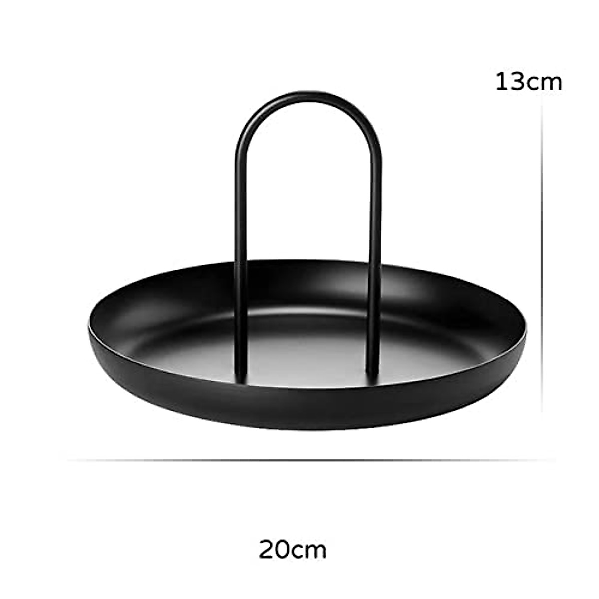 SXNBH Round Jewelry Tray Desktop Storage Tray Sundries Storage Box with Handle Dining Table Meal Tray Ring Earring Display Stand