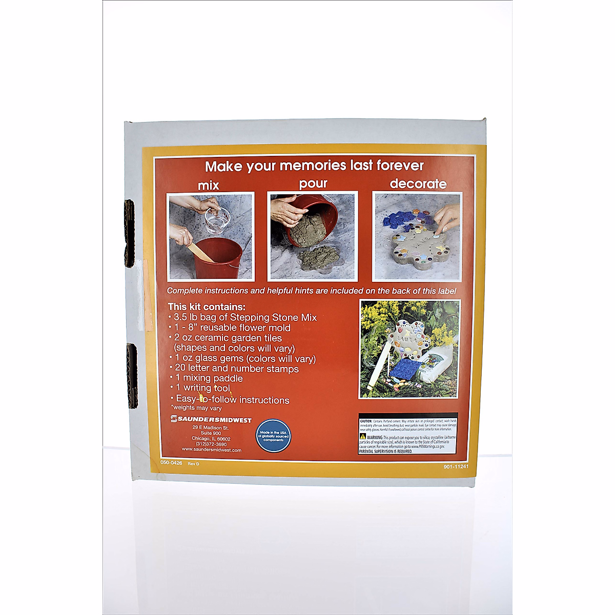 Milestones Kids Garden Tile Stepping Stone Kit, Multi-Color