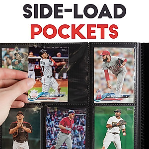 9 Pocket Baseball Card Binder | White | 20 Double-Sided Pages | 360 Side-Loading Card Protector Storage Pockets Compatible with 2.5" x 3.75" Cards, Trading Card TCG Games, Magic MTG, Pokemon, & Yugioh