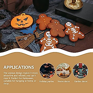 Halloween Mini Broom DIY Handmade Simulation Wizard Branch Broom Model Pendant Jewelry Making Accessories for Kids Khaki