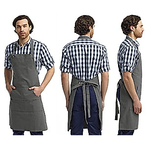 Custom Embroidered Aprons Add Text or Design (Add Text, Dark Grey)