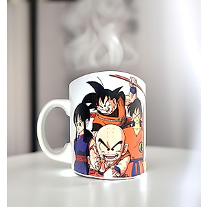 Just Funky Dragon Ball Z White Ceramic Mug - 16-Ounce Coffee Cup Mug Featuring Goku Chiaotzu Yancha Krillin Piccolo Videl Kami/Shen & Tein, DBZ-CMG-36808-RSS.03