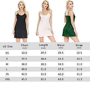 Miqieer Women Lingerie V Neck Nightwear Satin Sleepwear Chemise Mini Silk Nightgown(V-White, Medium)