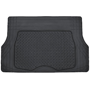 Motor Trend Original FlexTough Black Rubber Car Floor Mats with Cargo Liner - All Weather Automotive Floor Mats, Heavy Duty Trim to Fit Design, Odorless Floor Liners for Cars Truck Van SUV