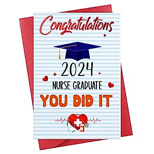 WhatSign Nurse Graduation Cards 2024 Nursing School Graduation Cards School Nurse Graduation Gifts Nursing Graduation Gifts for Her New Nurses Medical Graduation Nurses Cards for RN Midwife Nicu Nurse