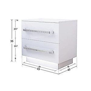 HIGOH Bedside Table Drawer Bedside Table Storage Rack with Handles, Bedroom Living Room Furniture