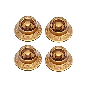 Metallor Electric Guitar Top Hat Knobs Speed Volume Tone Control Knobs Compatible with Les Paul LP Guitar Parts Replacement Set of 4Pcs. (Gold)