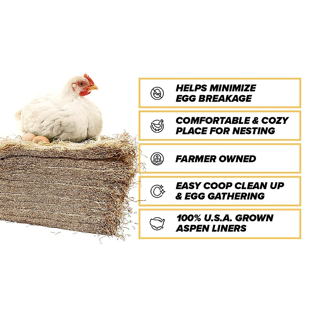 Eaton Pet and Pasture, Premium Laying Hen Nesting Pads, USA Grown & Sustainably Harvested, 13 x 13 (10 Pack)