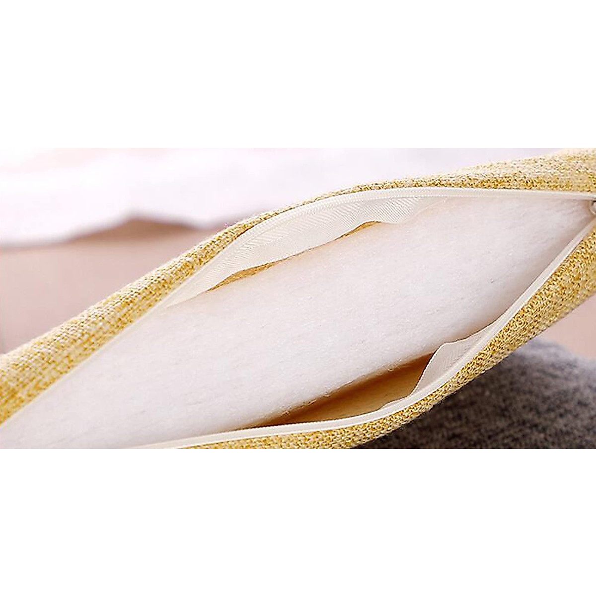 Dining Chair Cushions with Ties Set of 4,Cotton and Linen Washable Square Chair Pads with Straps Comfort and Softness Seat Cushions for Kitchen Office Chairs Living Room,18" x 18" (Beige)