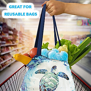 Kona Blue/Ice Ice Packs for Lunch Box - 2 lb Freezer Packs Compatible with Yeti Cooler Bags | Dry Ice Shock Pack, Long-Lasting Reusable Ice Packs for Lunch Bags (10" x 5.5" x 1.5" Pack of 4)