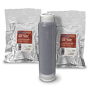 AquaticLife Color-Changing DI Resin Refill Bags with Refillable 10” Water Filter Cartridge for Reverse Osmosis Deionization RODI System Units