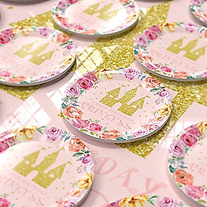 Princess Party Decorations, 145 PCS Princess Birthday Decorations, Princess Birthday Party Supplies Includes Princess Banner Paper Plates and Napkins Cups Balloons
