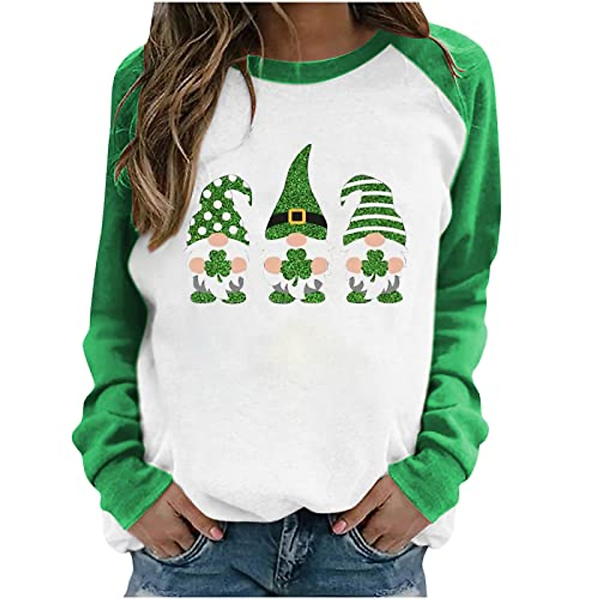 St Patricks Day Gnomes Shirts for Women Irish Gifts for Women St Patricks Day Shirt Women Plus Size Women's Tops St Patricks Day Party Supplies T-Shirts Tees Tops Blouses