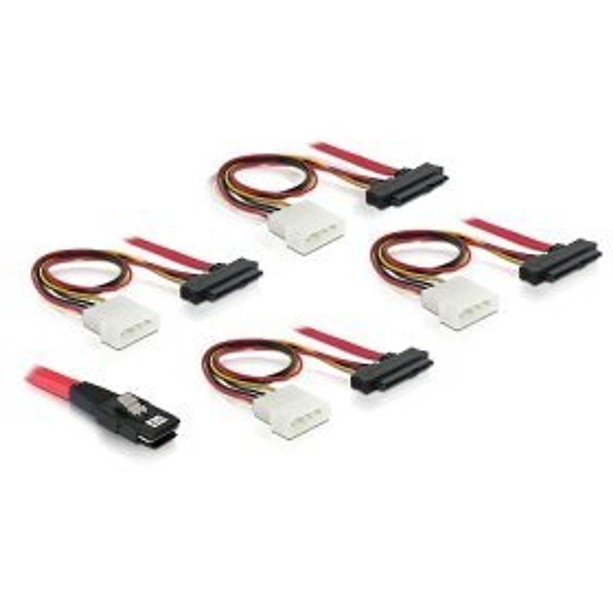 Cablecc Internal 36Pin LSI 3Ware Molex Mini SAS SFF-8087 to SFF-8482 and x4 SAS 29pin Raid Disk Cable