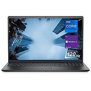 Dell Vostro 3000 Series 3520 Business Laptop, 15.6" FHD 120Hz Display, Intel Core i7-1255U, 16GB RAM, 512GB SSD, Webcam, Fingerprint Reader, Wi-Fi, HDMI, Windows 11 Pro, Black