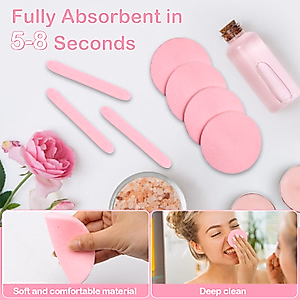 120 Pcs Facial Sponge Compressed, Luxiv Face Cleansing Sponge Estheticians Compressed Makeup Facial Sponge Round Wash Face Sponges for Women Compress Exfoliating Removal Sponge