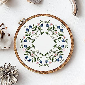 Pllieay 3 Pieces 6.9inch Embroidery Hoops Imitated Wood Embroidery Circle Round Display Frame Ring Cross Stitch Hoops for Art Craft Sewing and Hanging