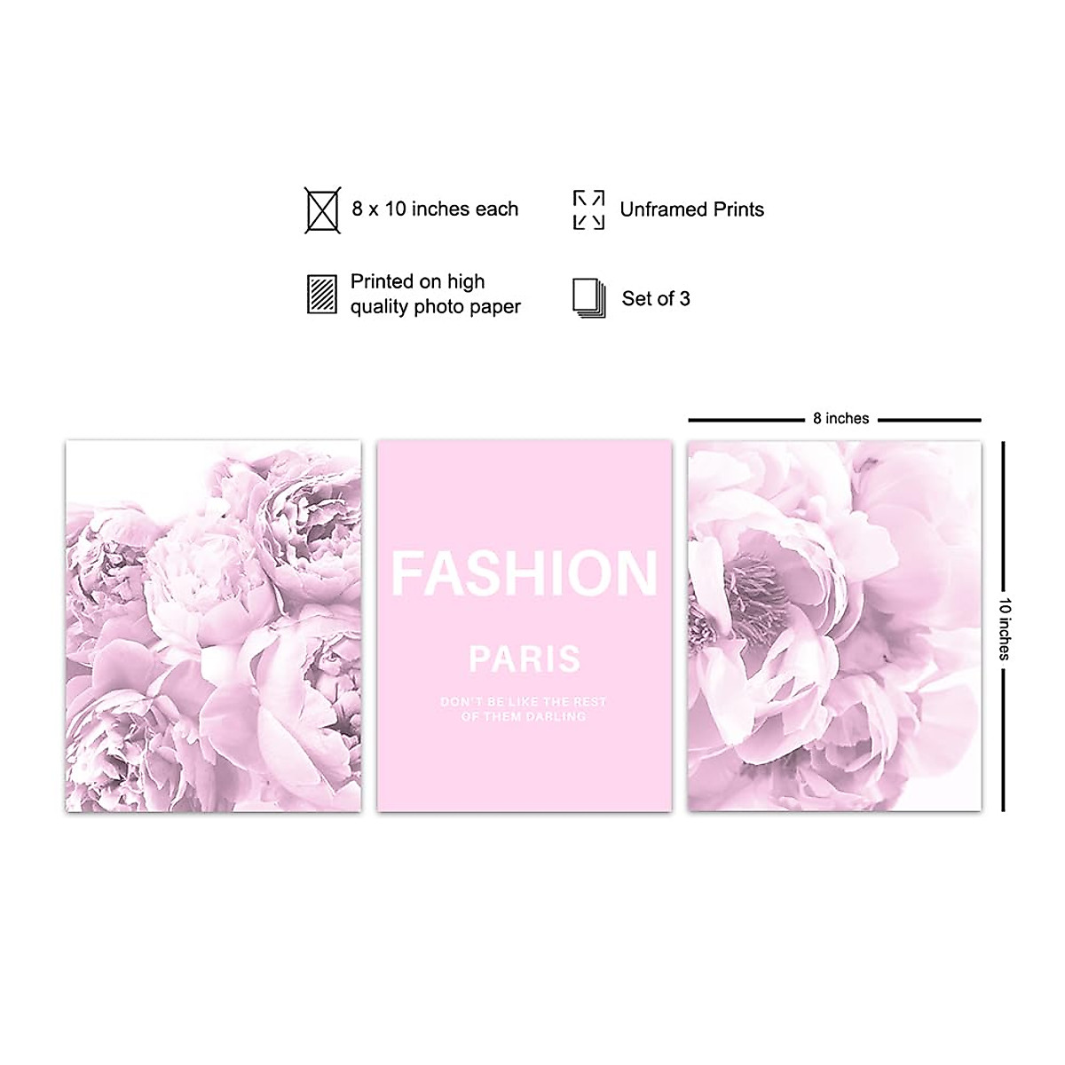 Fashion Wall Art & Decor - Glam Luxury Fashion design Poster - Haute couture - Inspiration Motivation Positive Quotes Wall Decor - Shabby chic Wall Art - Gift for Woman, Girl, Teens, Fashionista