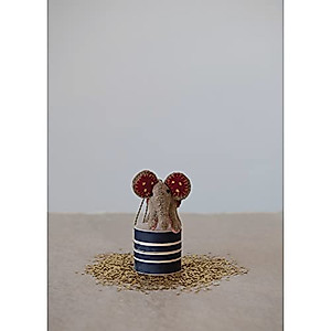 Creative Co-Op Wool Felt Elephant Ornament with Embroidery and Applique, Multicolor