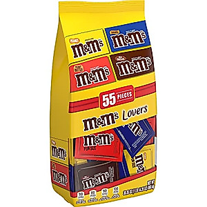M&M'S Original, Peanut, Peanut Butter & Caramel Fun Size Bulk Easter Chocolate Candy, 30.35 oz, 55 ct, Bag