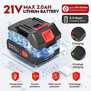 Weed Wacker Battery Powered Electric Brush Cutter 4000mAh, Battery Weed Eater Cordless Grass Trimmer, Lightweight 3 in 1 Small Push Lawn Mower Stringless Trimmer Edger Lawn Tool, 2 Batteries, 1 Wheel