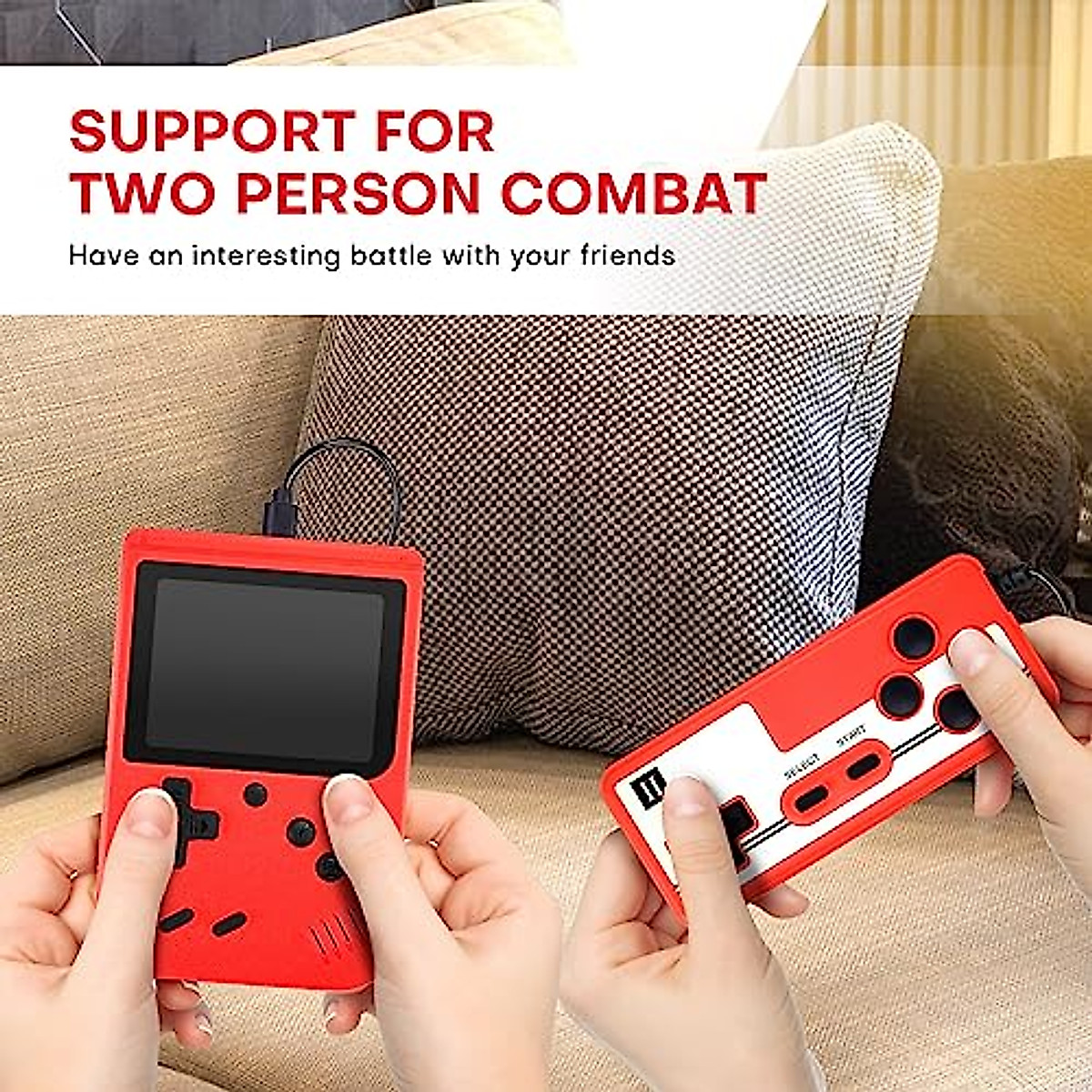 Retro Handheld Game Console with 400 Classical FC Games 3.0 Inches Screen Portable Video Game Consoles with Protective Shell Handheld Video Games Gameboy Support for Connecting TV & Two Players(Red)