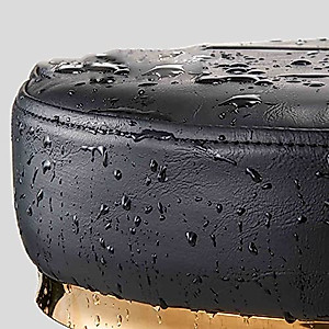 LWBLJX Metal Rolling Bar Stool Beauty Salon Medical Counter Makeup Chair with Swivel Wheels, PU Leather Seat & SGS Air Rods, Adjustable 44-59 cm(Color:DarkBlue)