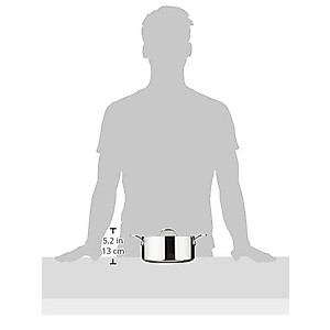 All-Clad D3 3-Ply Stainless Steel Stockpot 3 Quart Induction Oven Broiler Safe 600F Pots and Pans, Cookware Silver