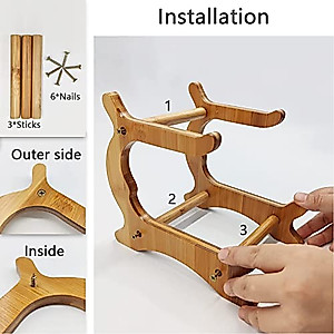 Liywall - 2 Tier Ceramic Fruit Bowl With Bamboo Wood Stand for Kitchen Counter,Porcelain Fruit Basket for Vegetable Storage,Snack Dessert Cake Tray Plate Rack for Party Wedding - White