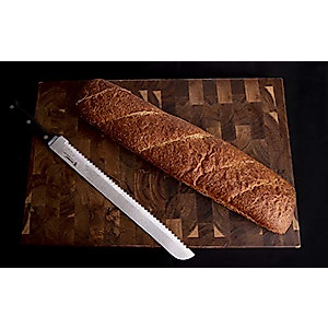 HUMBEE Chef Serrated Bread Knife For Home Kitchens Bread Knife 12 Inch Black