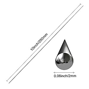 Aluminum Welding Rods, 20-Pack Universal Low Temperature Aluminum Welding Cored Wire for Electric Power, Chemistry, Food, Silver 0.08 x 10in/2 x 250mm (20-pack)