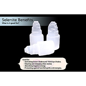 Selenite Crystal Tower for Reiki, Healing, and Energy Charging | Made in Morocco | Selenite Iceberg Charging Towers Crystal Skyscraper (2 Inch)