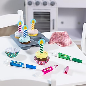 Melissa & Doug Bake and Decorate Wooden Cupcake Play Food Set - FSC Certified