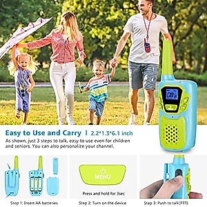 Walkie Talkies for Kids Adults Long Range Rechargeable 3 Pack, Drop Proof Walkie Talkies Toys Gifts for Girls Boys Age 3 5 6 8 9 12, USB Walkie Talkies for Outdoor Indoor Play Camping Birthday Party