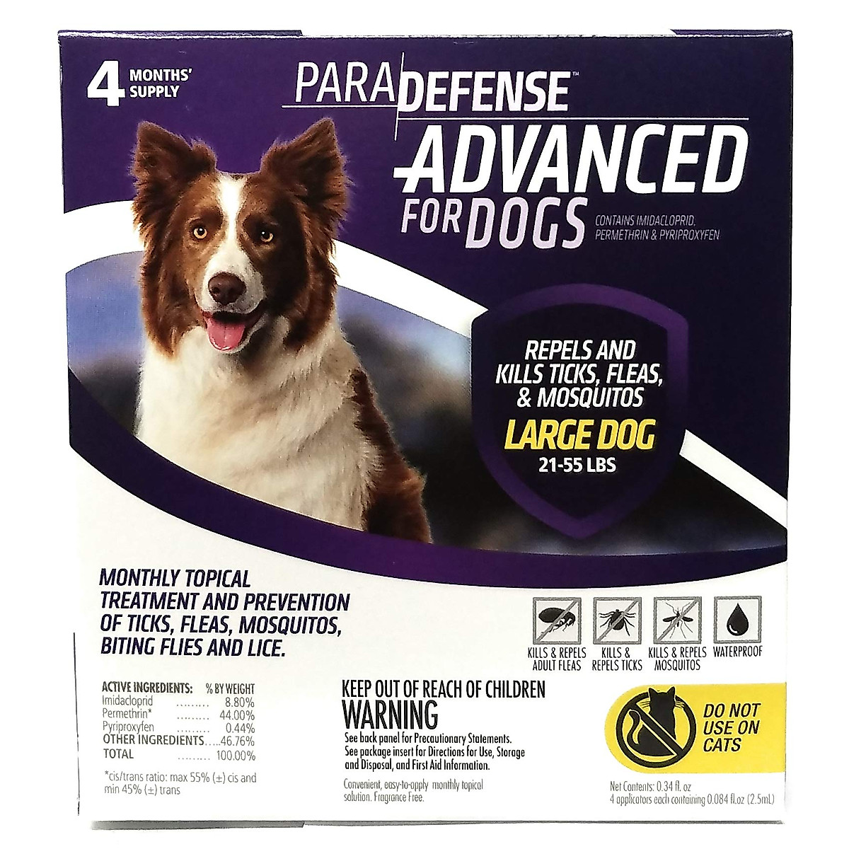 Para Defense Advanced 21-55 lb Dog Pet Flea Control Supply, Large