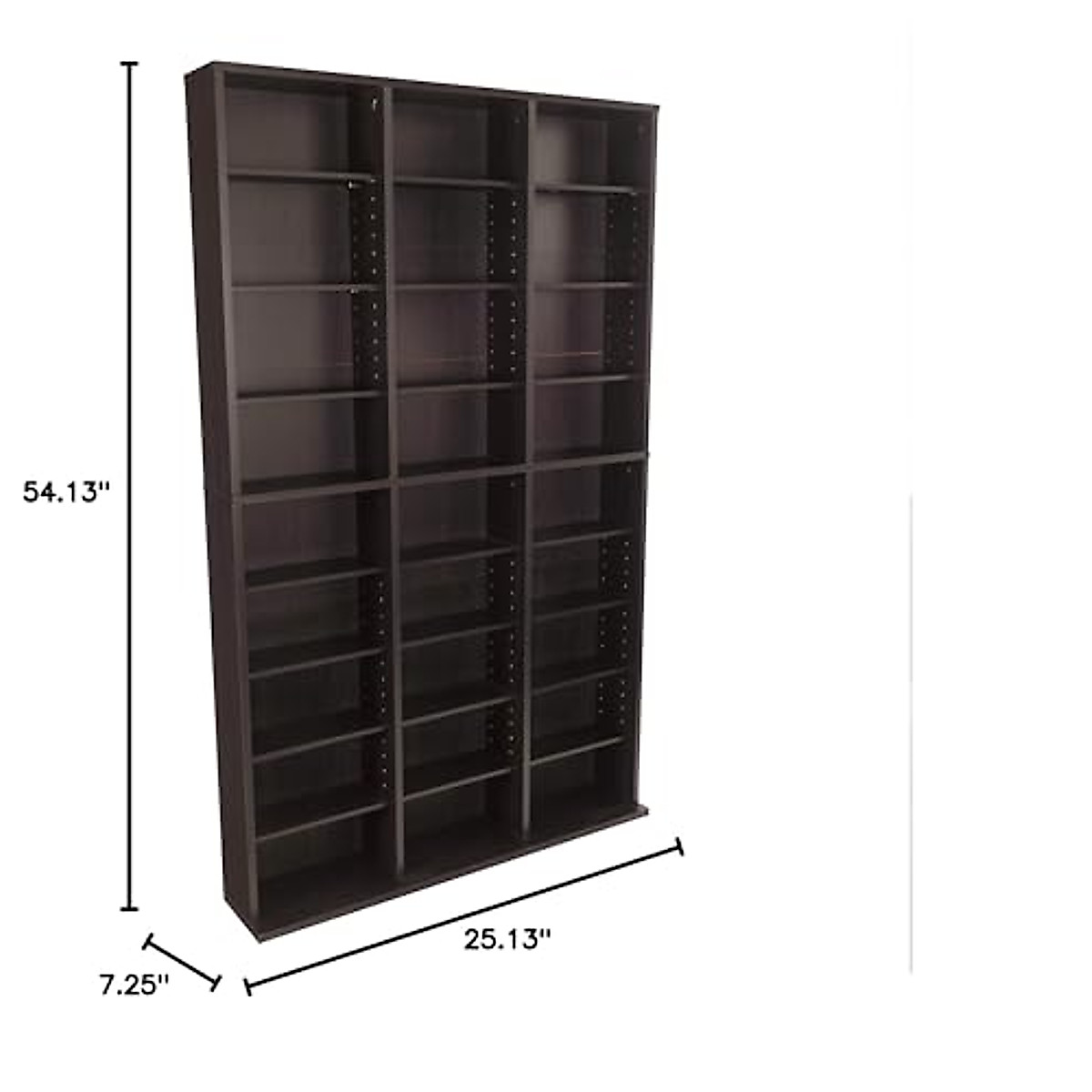 Atlantic Oskar Adjustable CD/DVD/Blu-ray Media Cabinets - Holds up to 756 Discs, 12 Adjustable Shelves Provide Flexible Storage