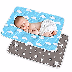 Waterproof Baby Diaper Changing Pad Multi Function Diaper Change Mat for Girls Boys Newborn - Leak Proof Sanitary Mats for Home and Outdoor, Travel,Premium Liners 19.6X27.5 in (Grey&Blue)