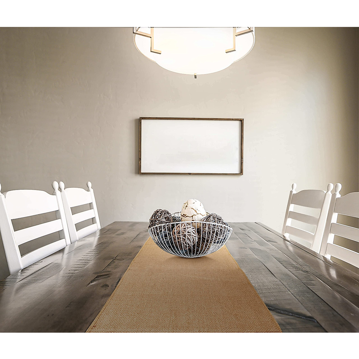 ANQLRMD 10 Pack Burlap Table Runners Bulk (12 x 108inches Long), Runner for Wedding, Party Table Decorations, Boho Décor - Natural Rustic Jute Burlap Runner for Table